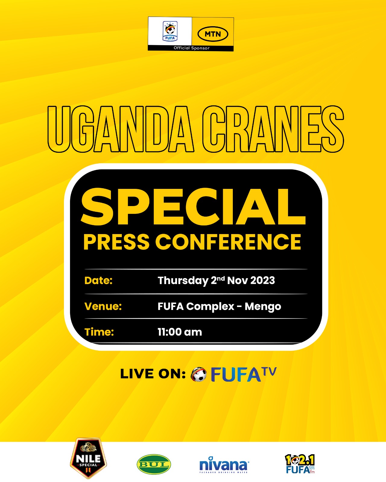 Special Press Conference on Uganda Cranes
